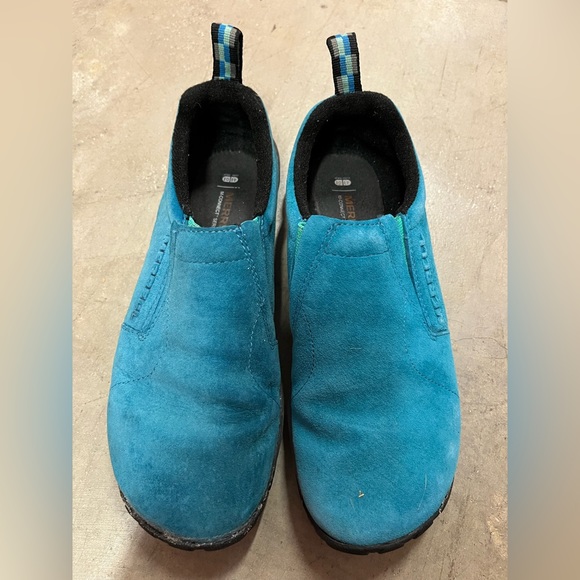 Merrell | Shoes | Merrell Skylab Blue Suede Vibram Slip On Minimalist ...
